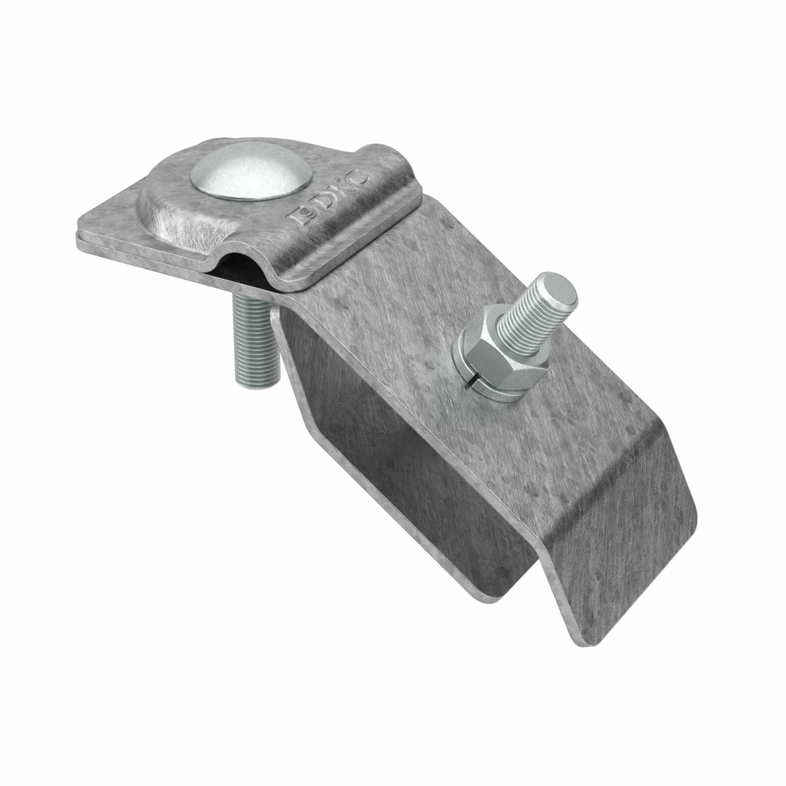 Держатель прутка на водостоке DKC с болтом, сталь, 34х40х107 мм, светло-серый