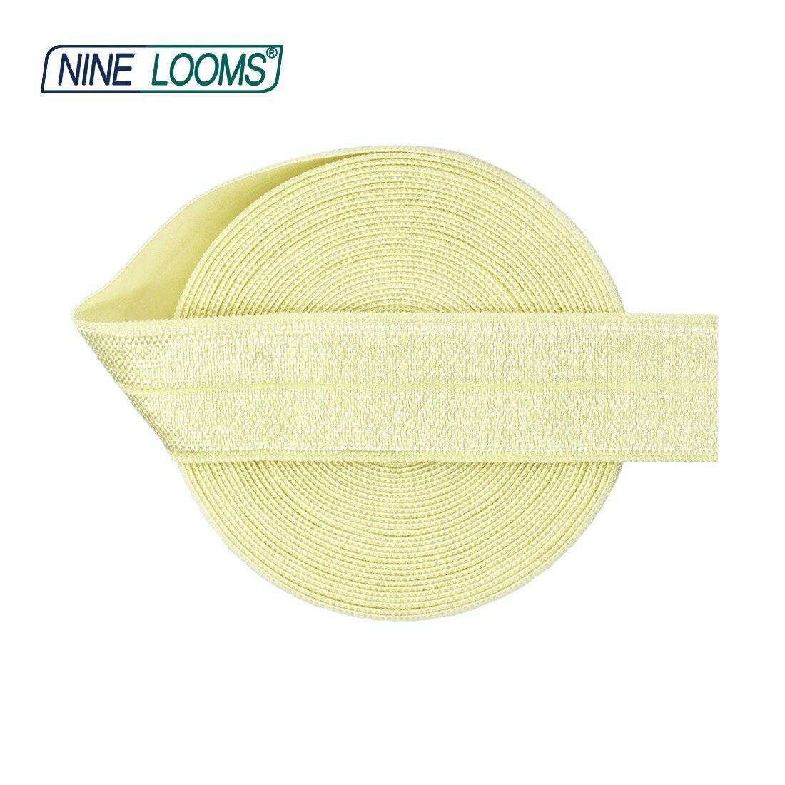 Эластичная лента NINE LOOMS 3/4", красный, 70% Chinlon & 30% Spandex, 20mm, 10 Yards, Светло-желтый