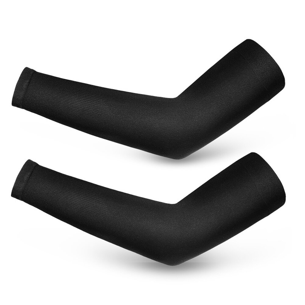 Рукавцы для защиты рук для мужчин и женщин, цвет черный/белый, материал нейлон+спандекс, вес товара 35г/1.2 унции, размер упаковки 157*130*16мм/6.2*5.1*0.6 дюйма, вес упаковки 45г/1.6 унции, комплект 1 пара рукавов для активного отдыха, циклинга,