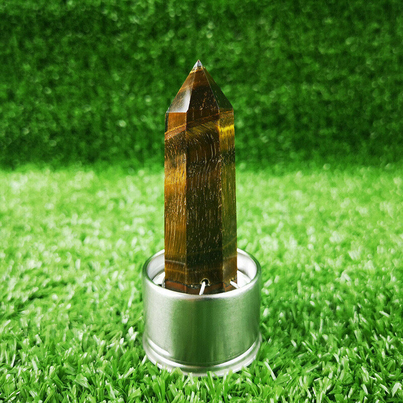Elixir бутылка для воды из кварцевого кристалла с натуральным обелиском для мощного рейки, основание с тигровым глазом