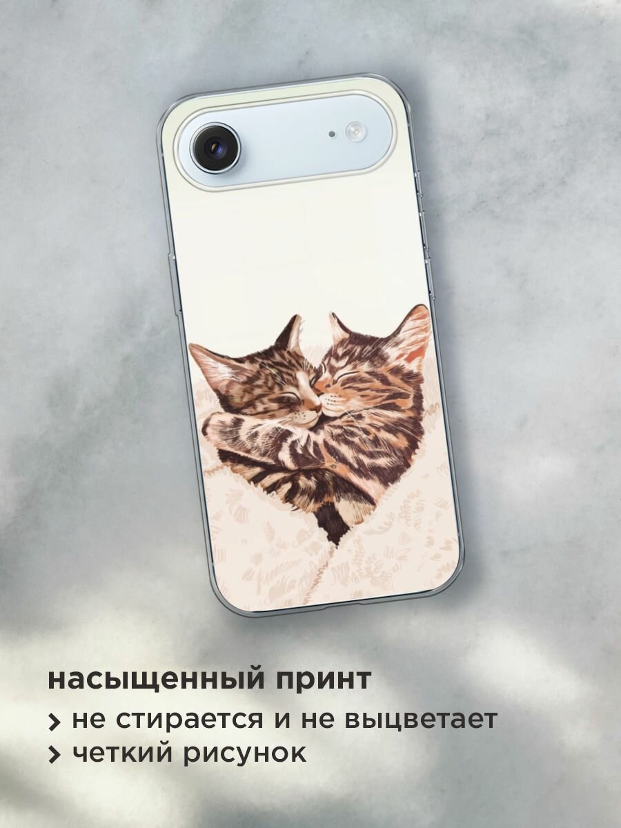 Чехол на Apple iPhone Air / Айфон Айр с принтом "Влюбленные котейки - 14 февраля" — фото 1
