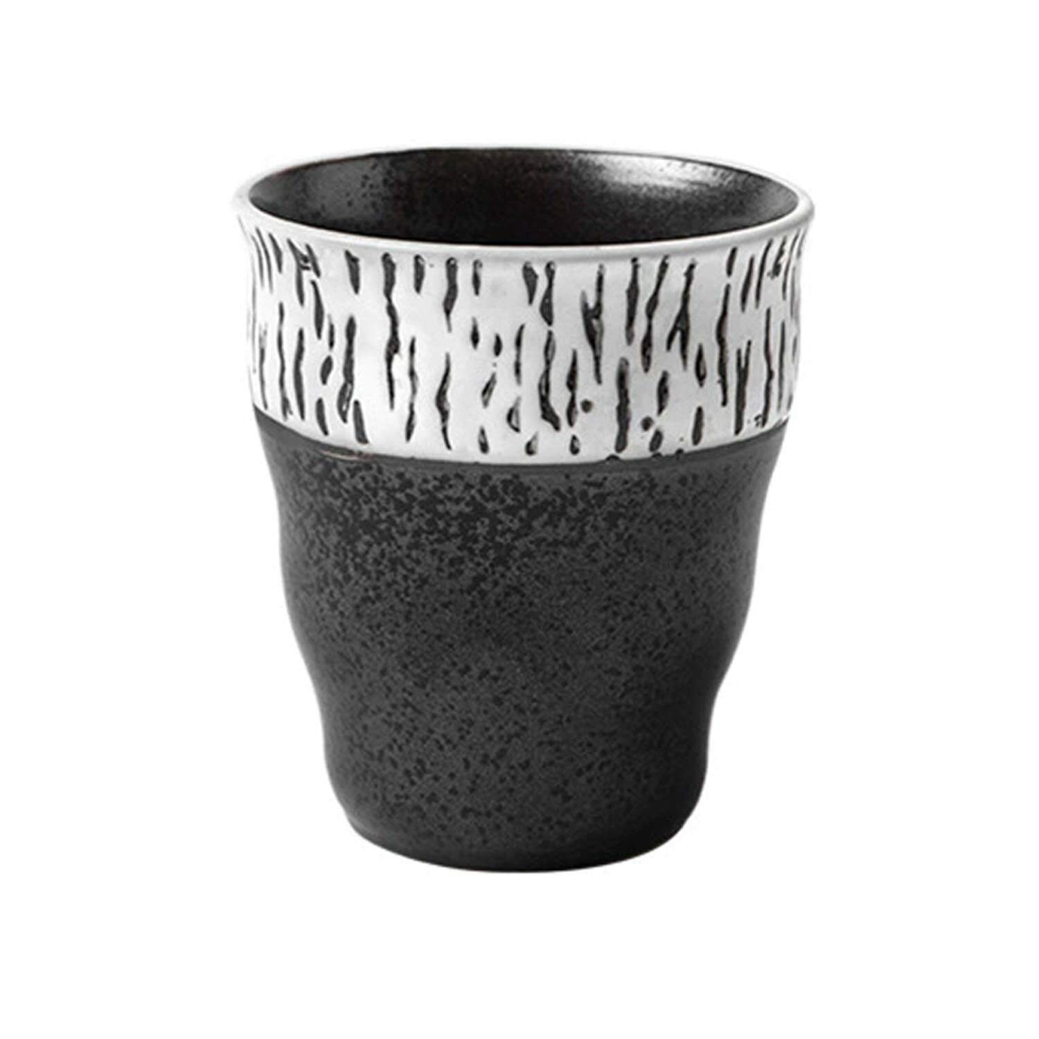 Керамическая чашка трехточечная, чашка для супа японско-корейская, чайная чашка, грубокерамическая рукописная чашка, креативная ячеистая японская керамическая питьевая чашка, размеры 79×79×89 мм, вес 223 г, объем 300 мл, материал керамика (Минояки),