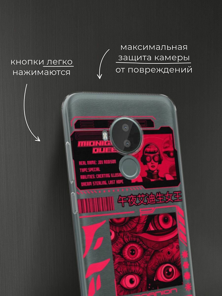 Чехол на Nokia C30 / Нокия C30 с принтом "Mionight queen", прозрачный — фото 1