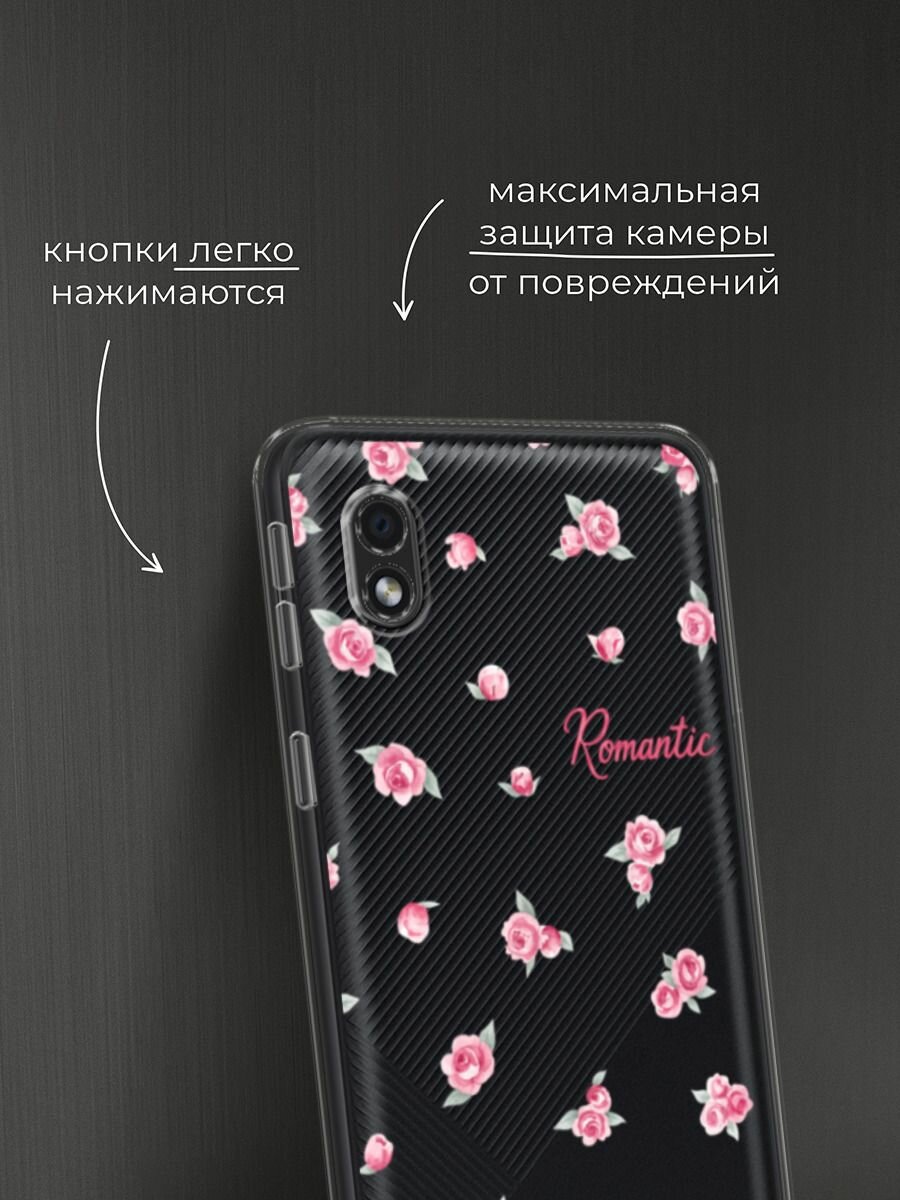 Чехол на Samsung Galaxy A01 Core / Самсунг Галакси А01 Core с принтом "Romantic 2", прозрачный — фото 1