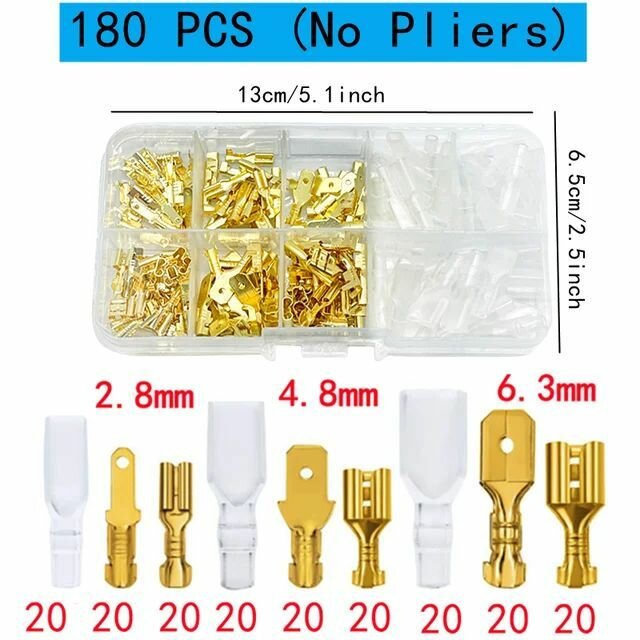 Обжимная Клемма в коробке, электрический разъем, U O-образная форма, клемма для сращивания 2.8 4.8 6.3 mm, соединитель провода, клещи для кабелей