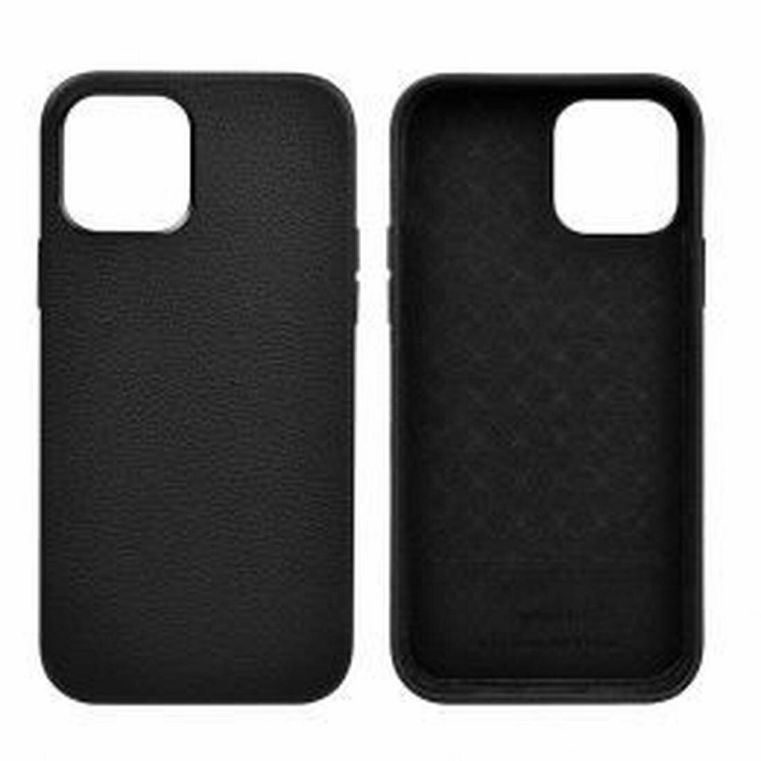 Чехол накладка для Айфон 13 кожаный wiwu calfskin phone case (чёрный)