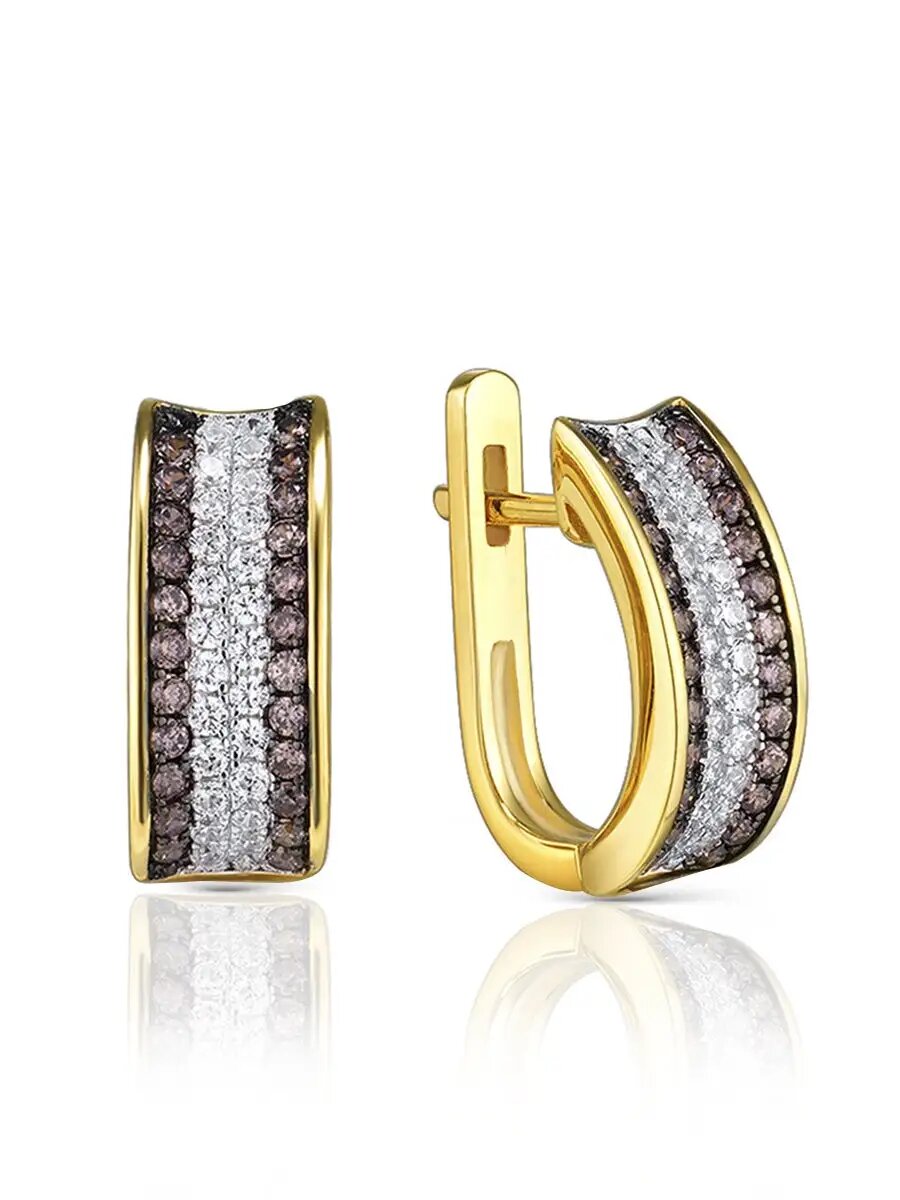 Серьги, серебро, 925 проба, фианит