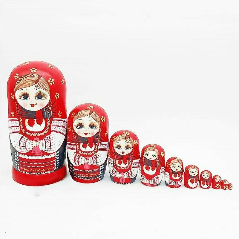 Десятиуровневая тряпичная кукла-матрешка для детей, деревянная игрушка, художественный подарок, валентинская открытка, домашний декор