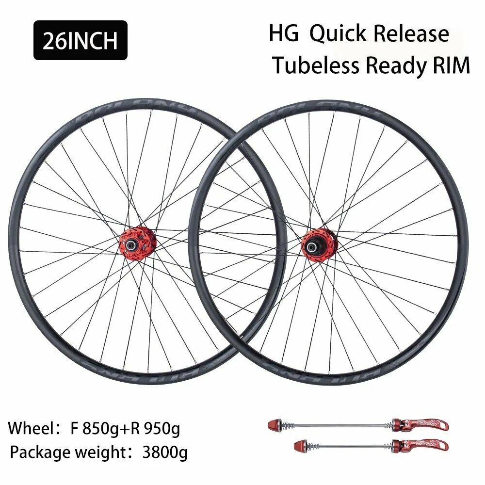 Колесная пара для горного велосипеда BOLANY 26/27,5/29 дюймов, бескамерный быстроразъемный диск, подшипник дискового тормоза с 32 отверстиями