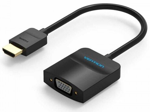 Vention Кабель-переходник HDMI1.4 19M->D-Sub F + аудио Vention ACHBB, доп. питание microB (0.15м) (ret)