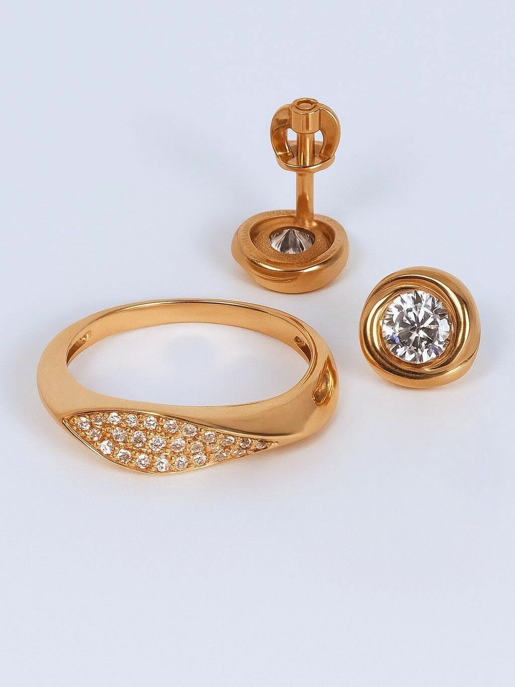 Ювелирный комплект, серебро, 925 проба, фианит