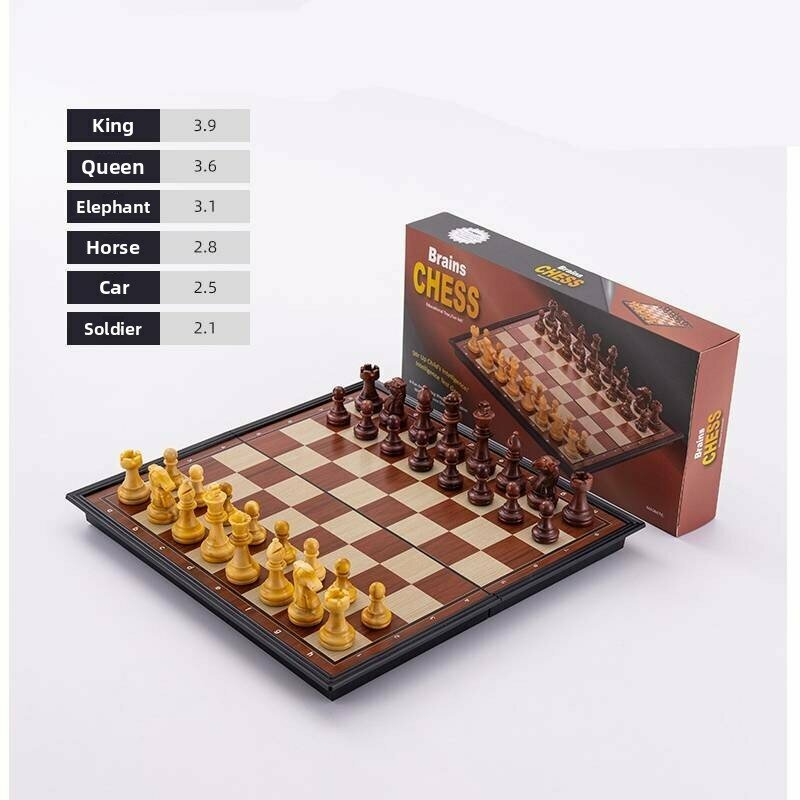 Складный магнитный набор шахмат с пластиковыми фигурами для детей и семейных игр дерево текстура