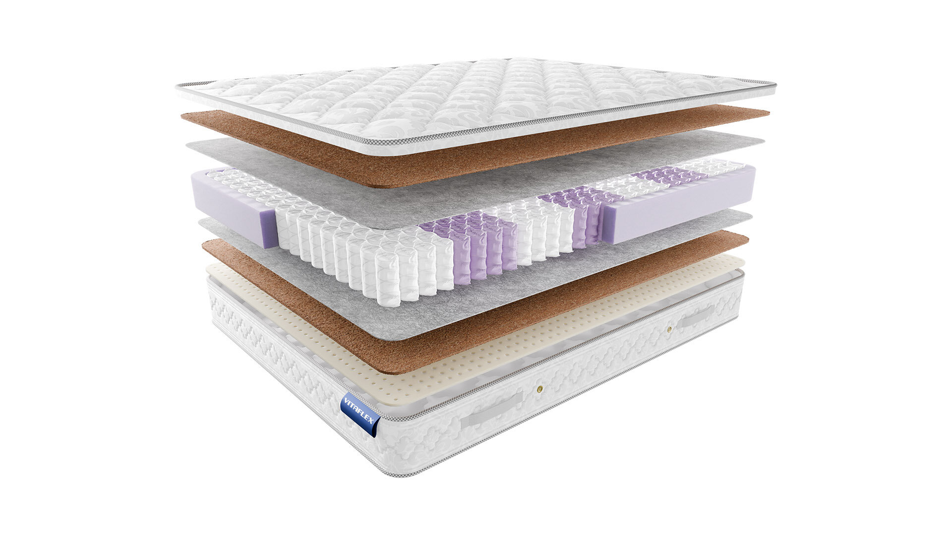 Матрас Vitaflex Hard-Middle 90х200 серии Simple высота 23 см анатомический средней жесткости кокосовый латексный