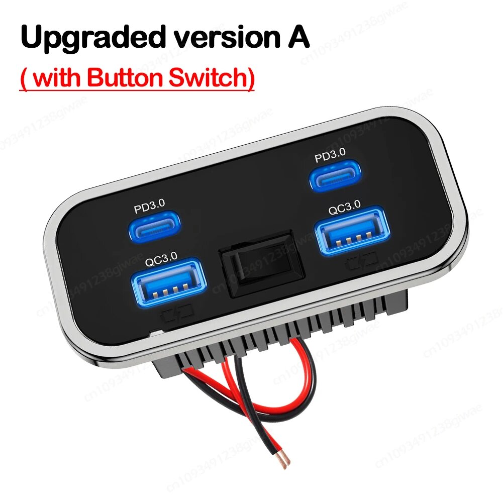 USB розетка 4 порта 12V PD3.0 QC3.0, Option A