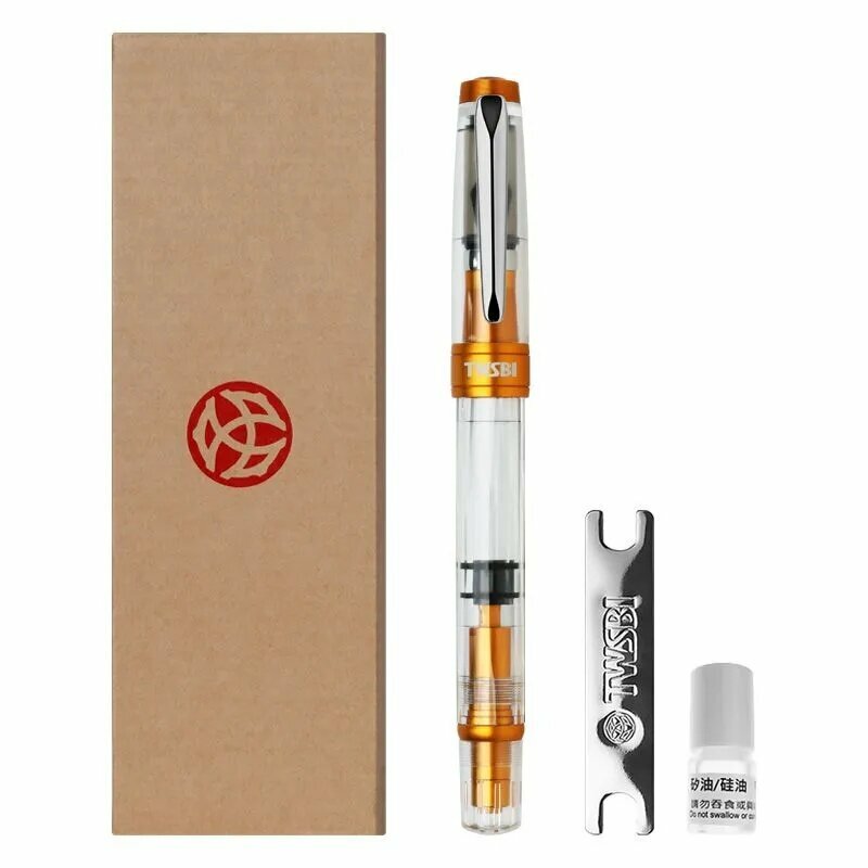 Ручка перьевая TWSBI 580ALRSunset Gold Limited Edition Men's Business Transparent Large Capacity Practice Calligraphy Pen F(0.5mm)