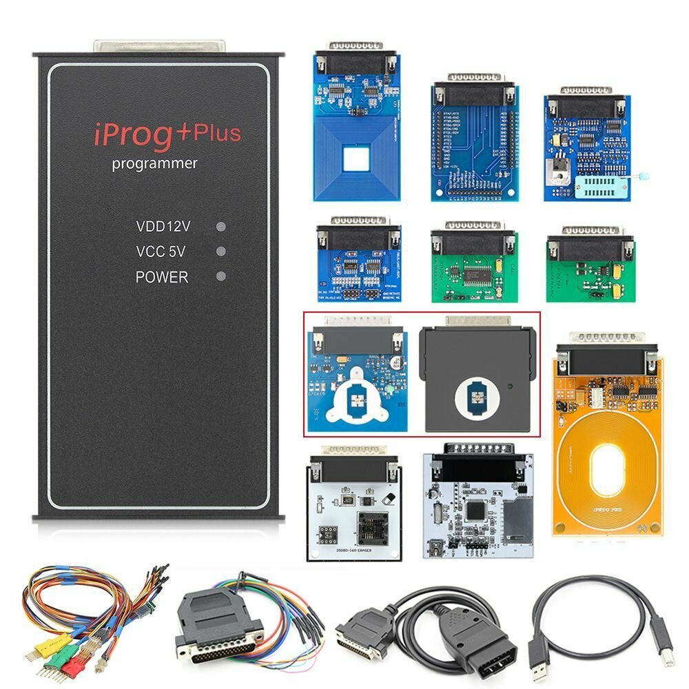 IPROG+ Plus 777 Full ecu IMMO Tool Полный набор высококачественных адаптеров с датчиком