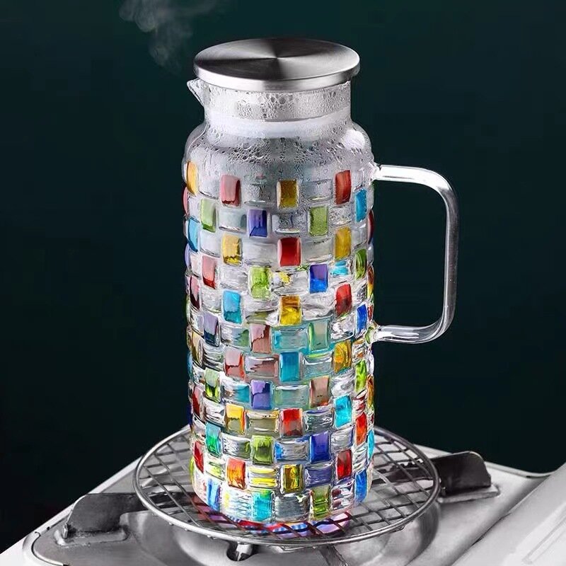 Кувшин, для воды и сока, 1,6л, с серебряной крышкой, многоцветный