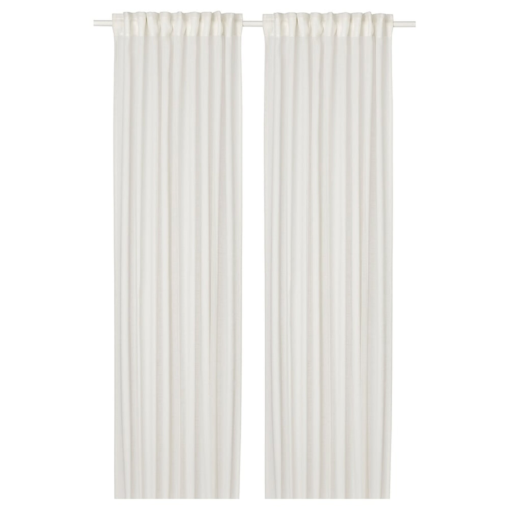Штора IKEA HALLEBRACKA, 2 шт, цвет белый, на ленте, размер 145х300 см, 705.596.74