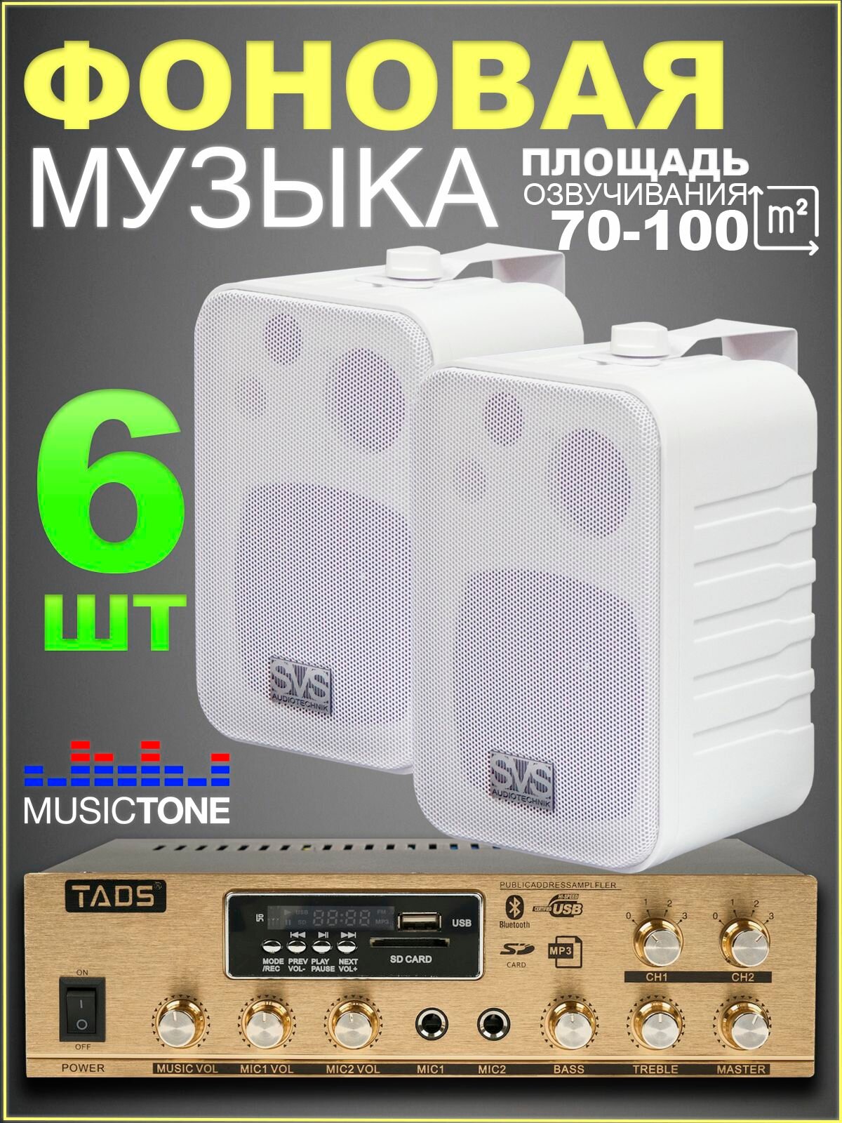 Акустика для кафе MusicTone MT03W-6