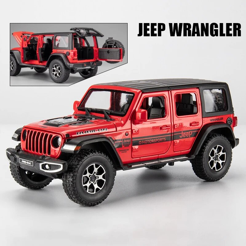 Игрушечный автомобиль WELLY Jeep Wrangler Rubicon 1:22 Красный, Red boxed