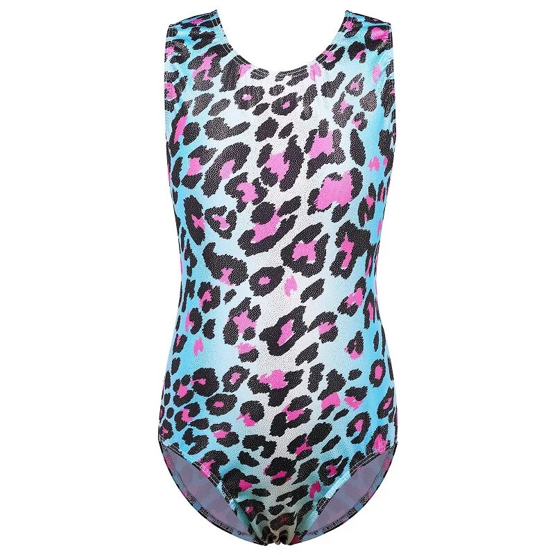 BAOHULU красный гимнастический трико для девочек 6A, B333 Blue Leopard