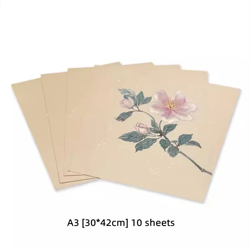 Бумага Xuan ручной работы, 60% кожа сандалового дерева + соломинка Шатин A3-10PCS