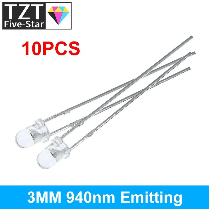 10PCS Инфракрасные диоды 3 мм 940 нм