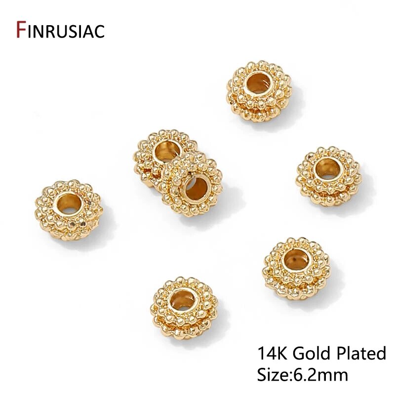 Разделители для бусин FINRUSIAC 14K Gold Plated 6.2mm