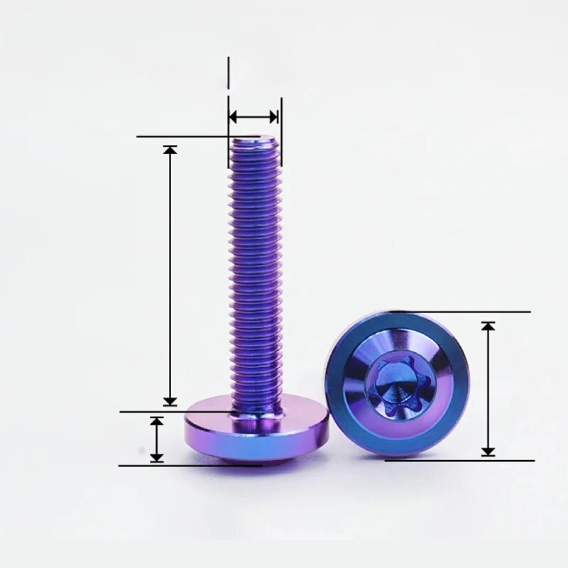 Титановые болты Torx для велосипеда M4 M5 M6 M5x10mm, Purple