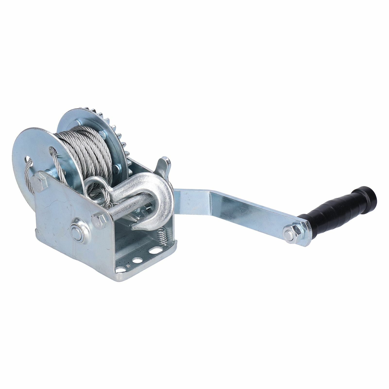 Ручная лебедка 600 фунтов со стальным тросом длиной 6 м, ручная рукоятка, тросовая передача, односкоростная лебедка для прицепа