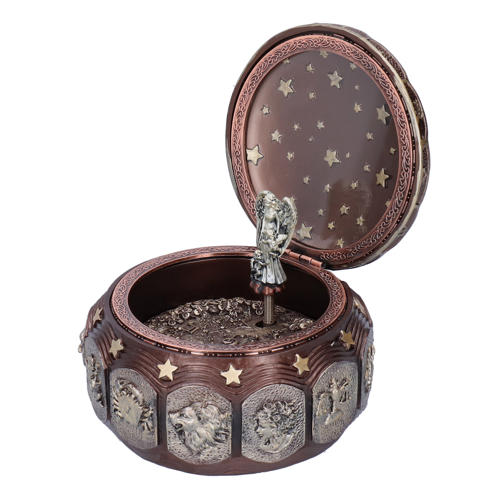 Музыкальная шкатулка, модное творчество, вращающиеся 12 созвездий, подарки на день рождения, медный замок Близнецов в небе