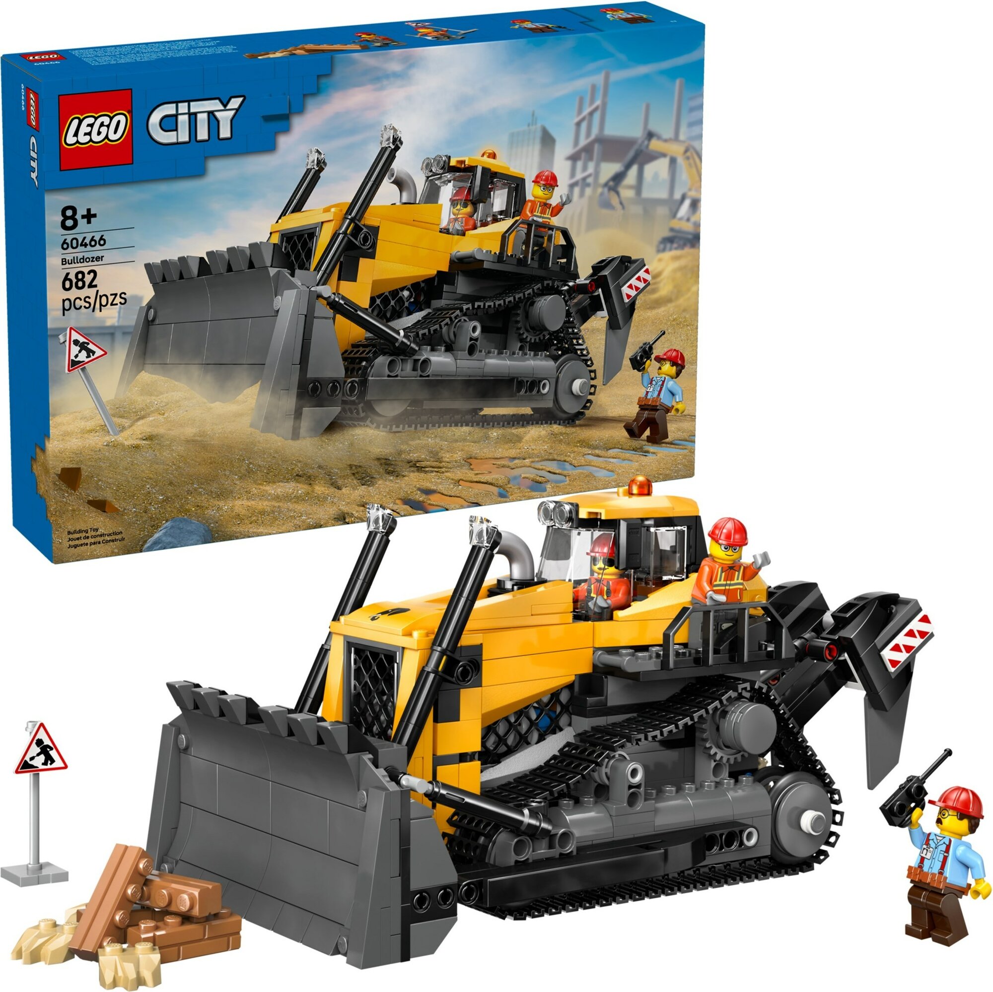 Конструктор LEGO City 60466 Строительный бульдозер, 682 детали, от 8 лет