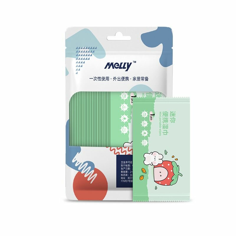 Мини-влажные салфетки для рук и лица, карманная упаковка, одноразовые салфетки для путешествий и гигиены 50 шт