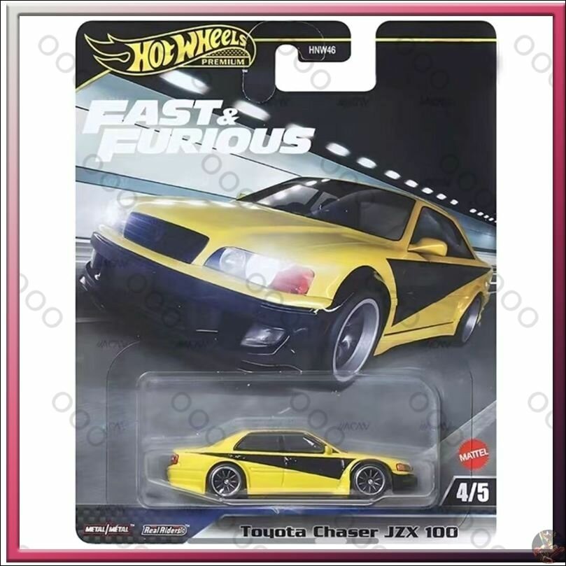 Машинка Alloy car toy Toyota Chaser JZ X100, масштаб 1:64, пластик и металл, цвет желтый