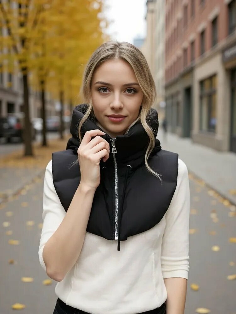 Капор женский зимний вязаный утепленный с помпоном для зимы осени уличный стильный с узором