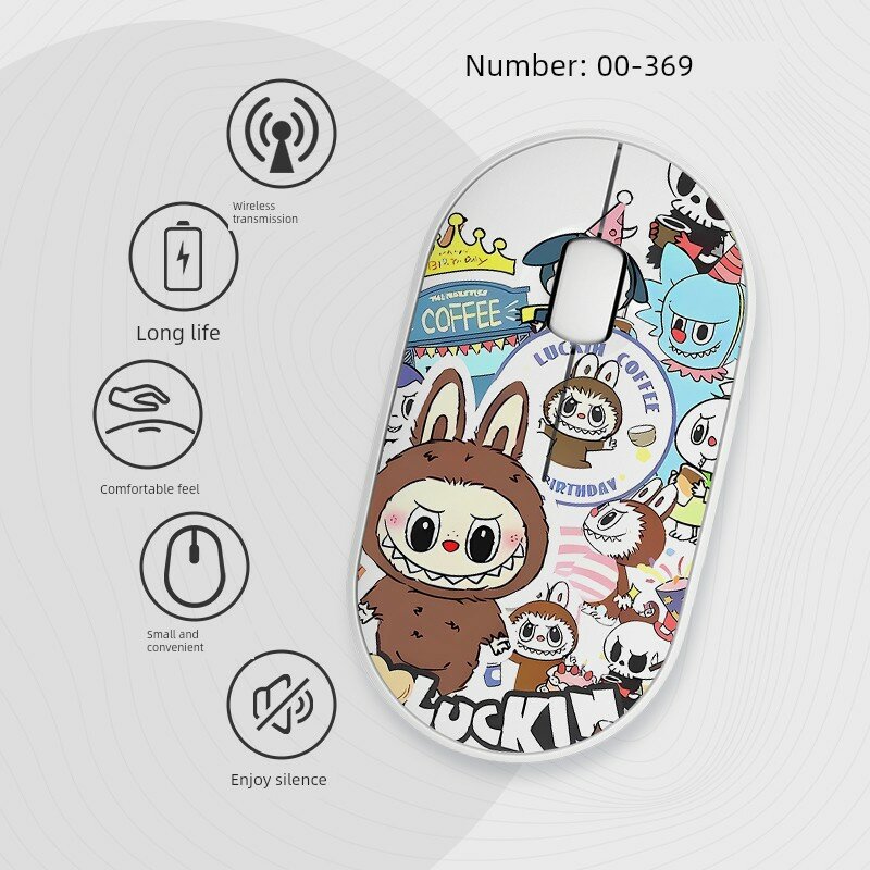 Беспроводная мышь Labubu для ноутбуков, Bluetooth, бесшумная, для офиса, подходит для Apple Mac Pro, iPad, Huawei, Shu