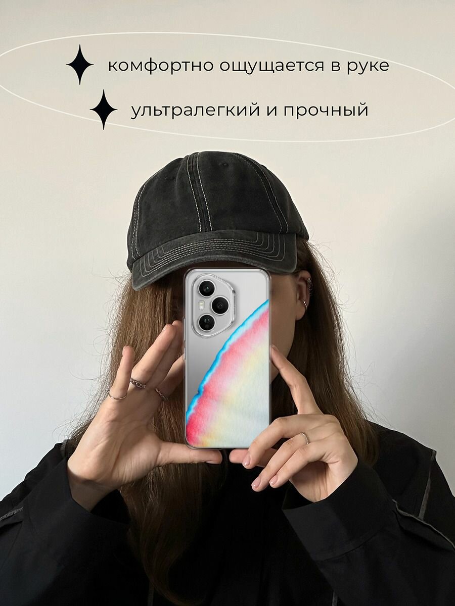 Чехол на Honor 400 Pro / Хонор 400 Про с принтом Слияние красок, прозрачный — фото 1
