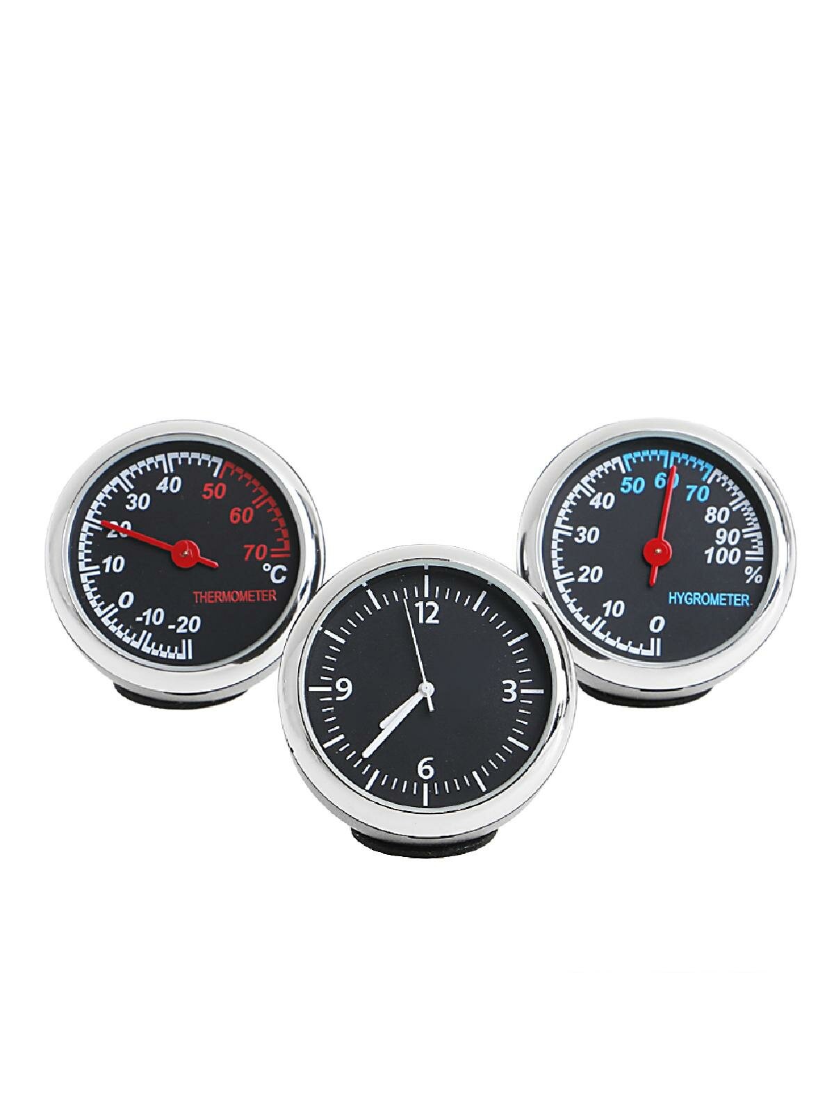 3шт Автомобильный 4 см Кварцевый Гигрометр для Часов Времени Термометр Температуры Влажности M