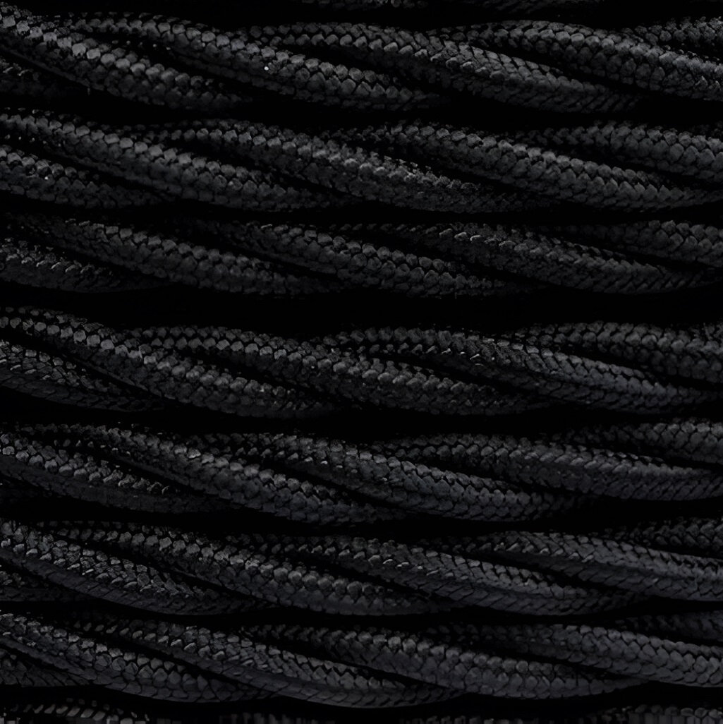 Провод витой Bironi B1-424-73 бытовой пугвнг-ls, 2х1.5 кв. мм, декоративный, черный матовый, длина 1 метр