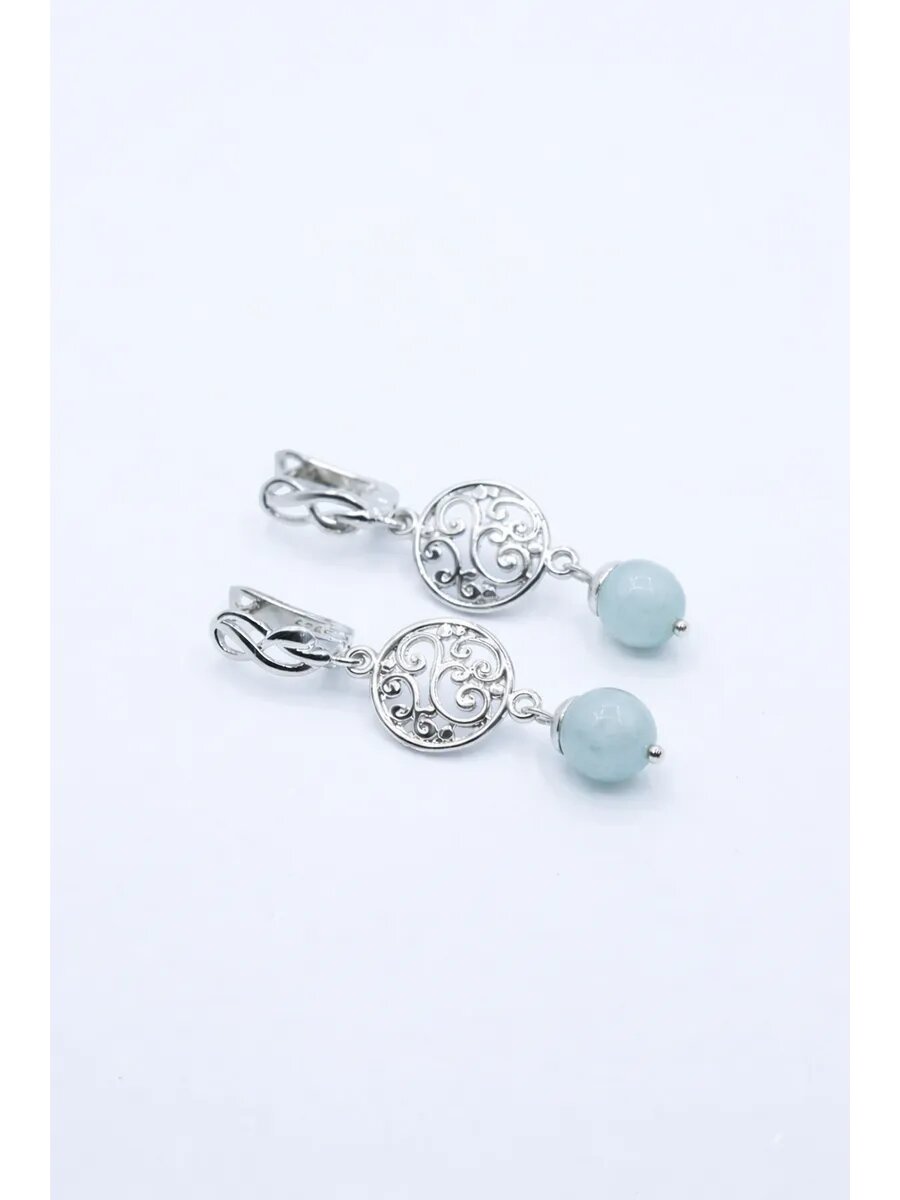 Серьги, аквамарин