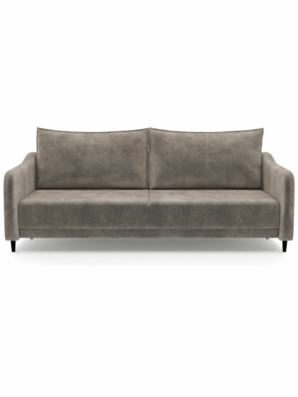 Прямой диван-кровать, раскладной PUSHE, Бьёрг, велюр, коричневый Nebby 014