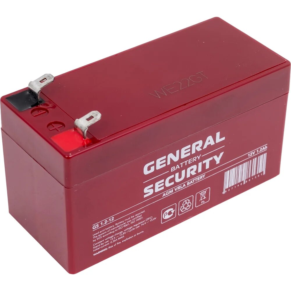 Аккумуляторная батарея General Security GS1.2-12 12В, 1.2 Ач УТ-00001371
