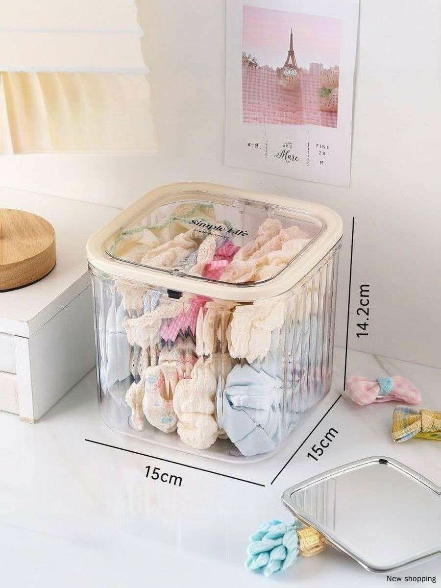 Пластиковый органайзер для детских заколок, с прозрачной крышкой