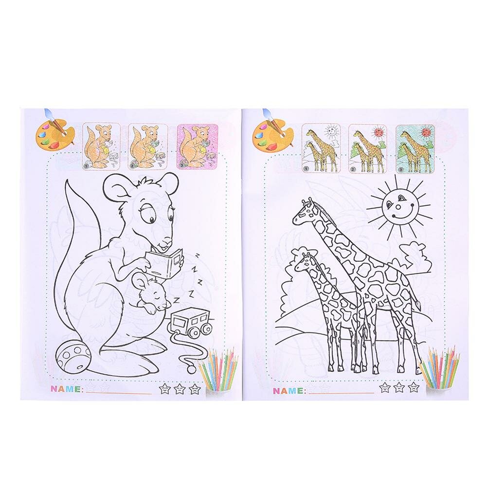 Детская развивающая живопись DIY граффити игрушка мультфильм животные книги для рисования с наклейками