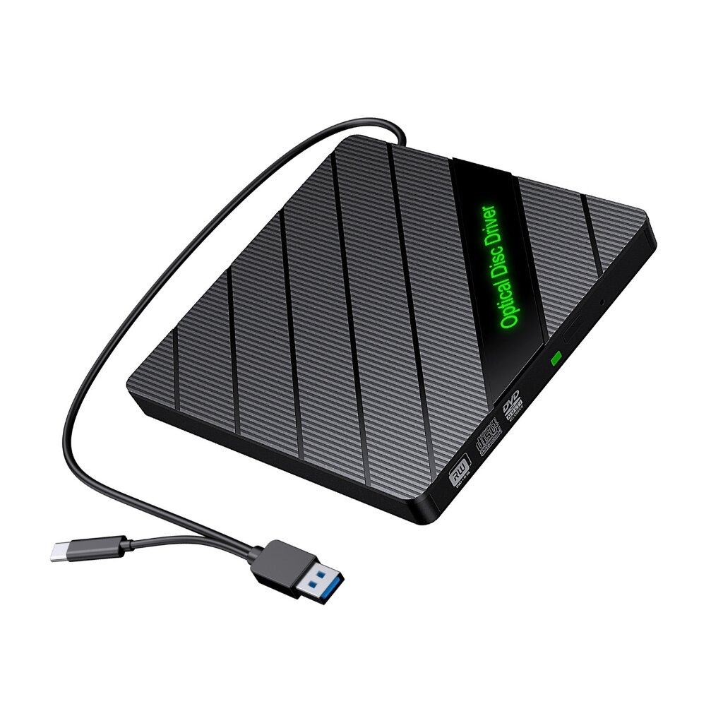 Внешний Дисковод для Ноутбука 8 в 1 USB Портативный Проигрыватель дисков Внешний Дисковод со Слотом для карт памяти 4 USB3.0 1 Порт Type C.