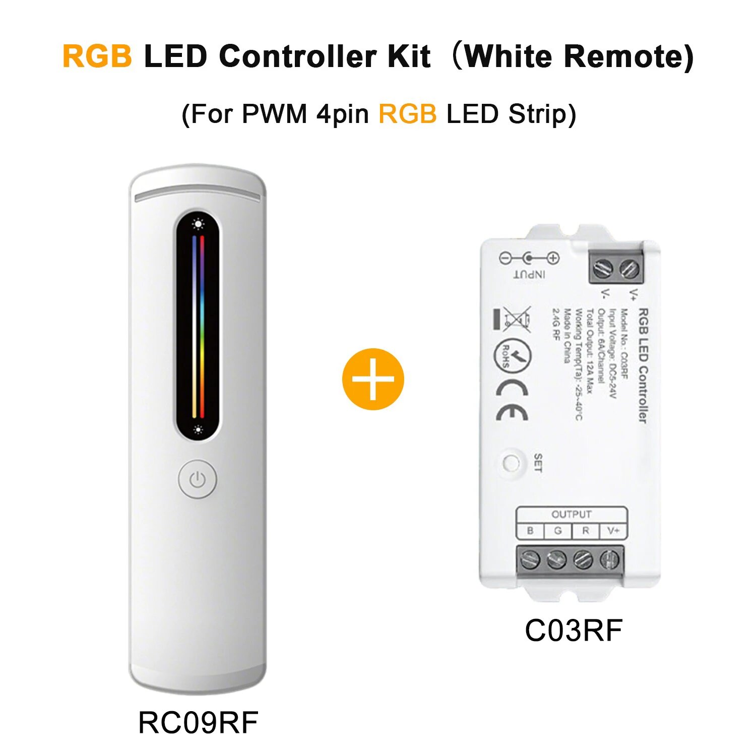Беспроводной RGB контроллер C01RF C02RF C03RF C04RF C05RF для светодиодной ленты Белый, RGB White