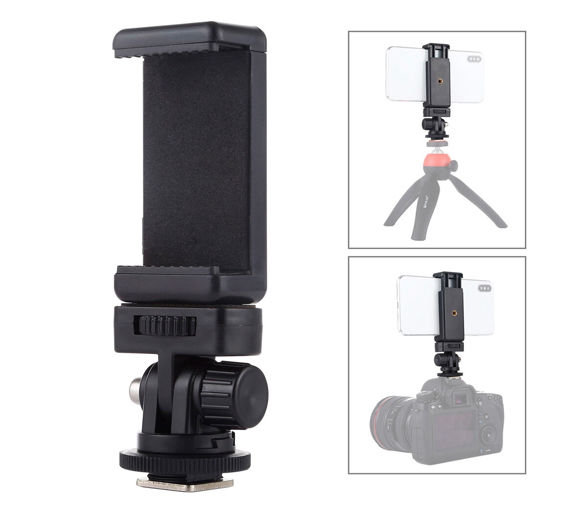 Держатель для смартфона Puluz PU417, с креплением в башмак или на 1/4"