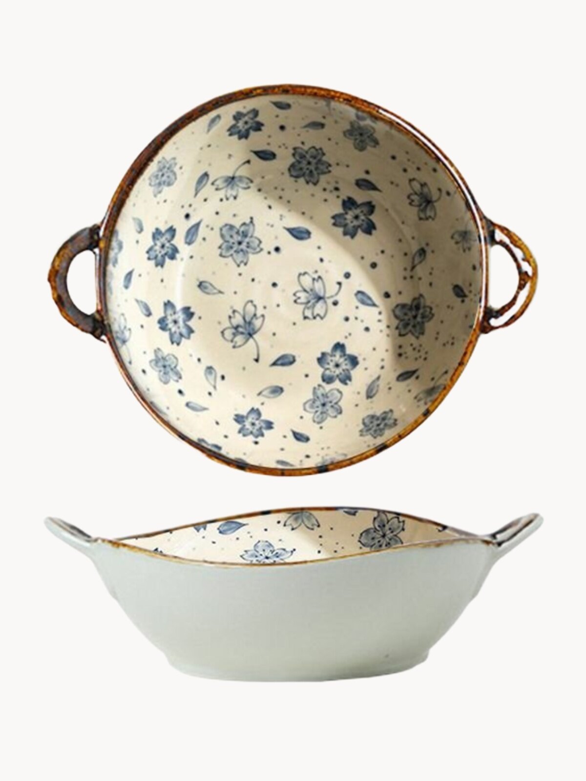 Тарелки суповые ЯпонскаЯ, салатник фарфоровый, тарелки,19 CM,2 шт