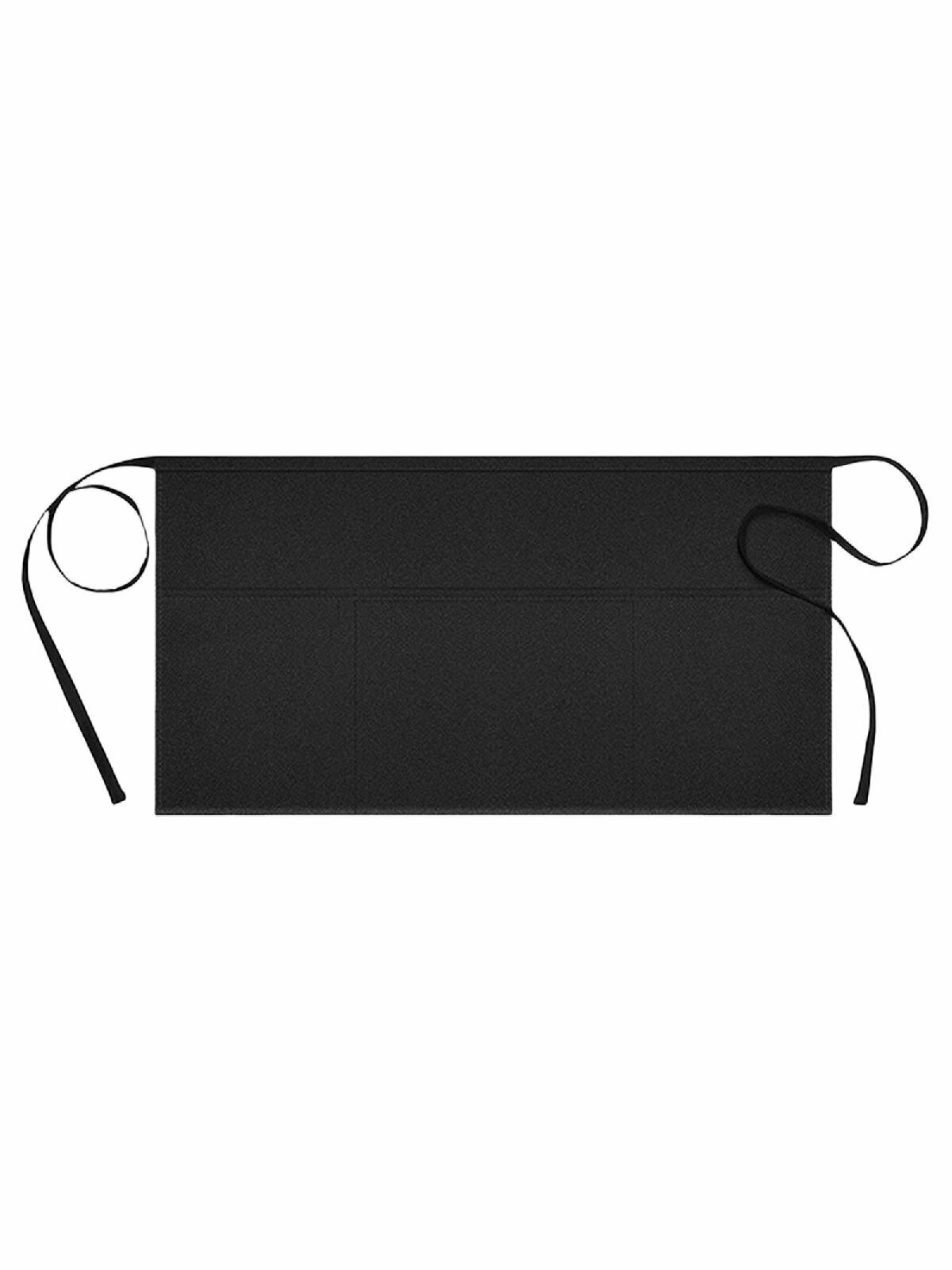 Короткий фартук официантки-повара, черные передники на талии с 3 карманами, полуфертук