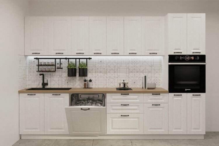 Кухонный гарнитур Белый Вегас, 3000 мм (арт. 21)